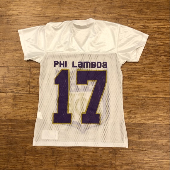 Tops | Delta Phi Epsilon Dphie White Jersey Mesh Sports Shirt With ...